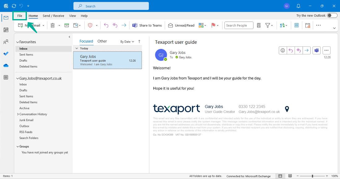 How to add a shared mailbox in Outlook | Texaport