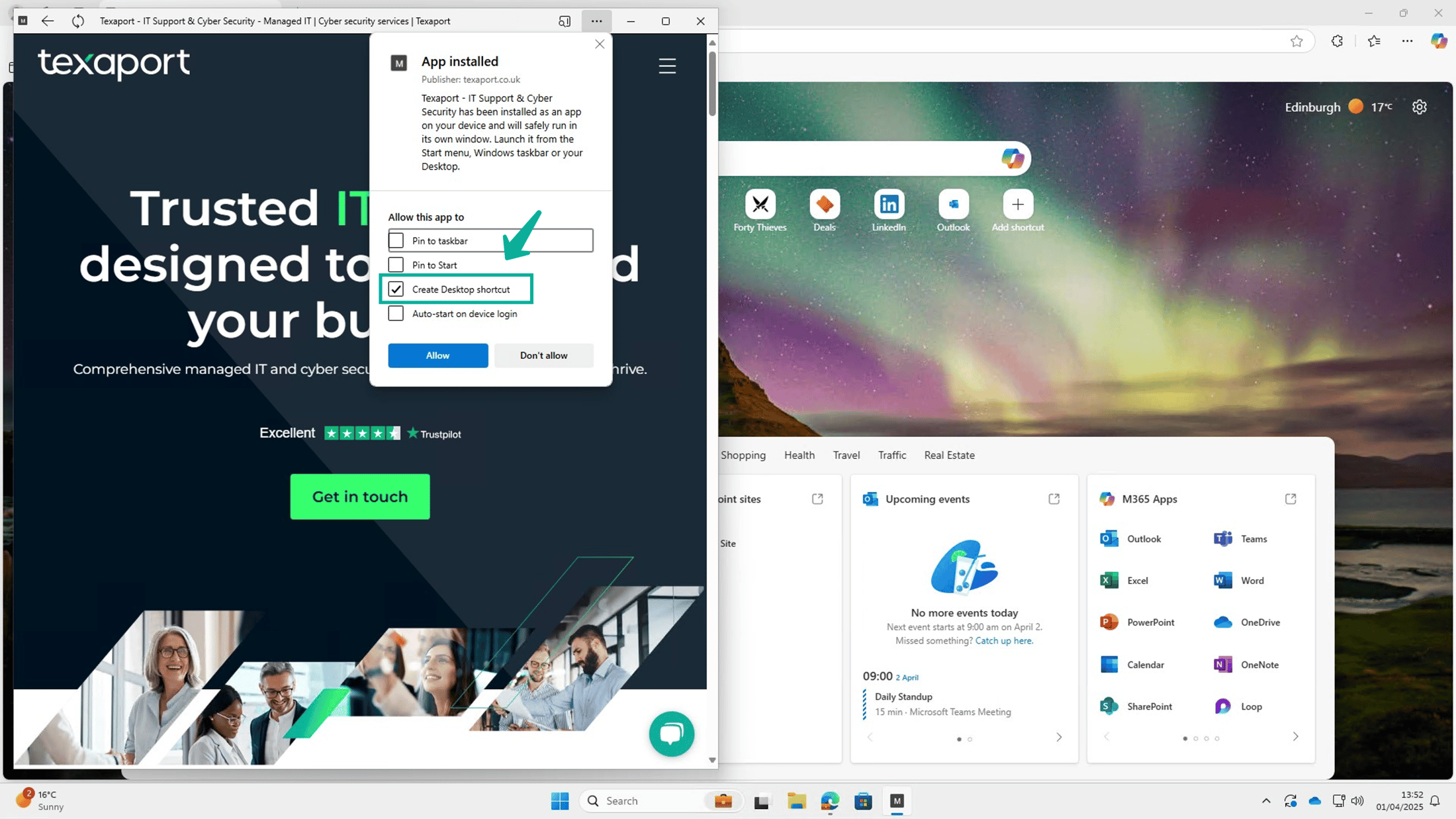How to create a shortcut on desktop | Texaport