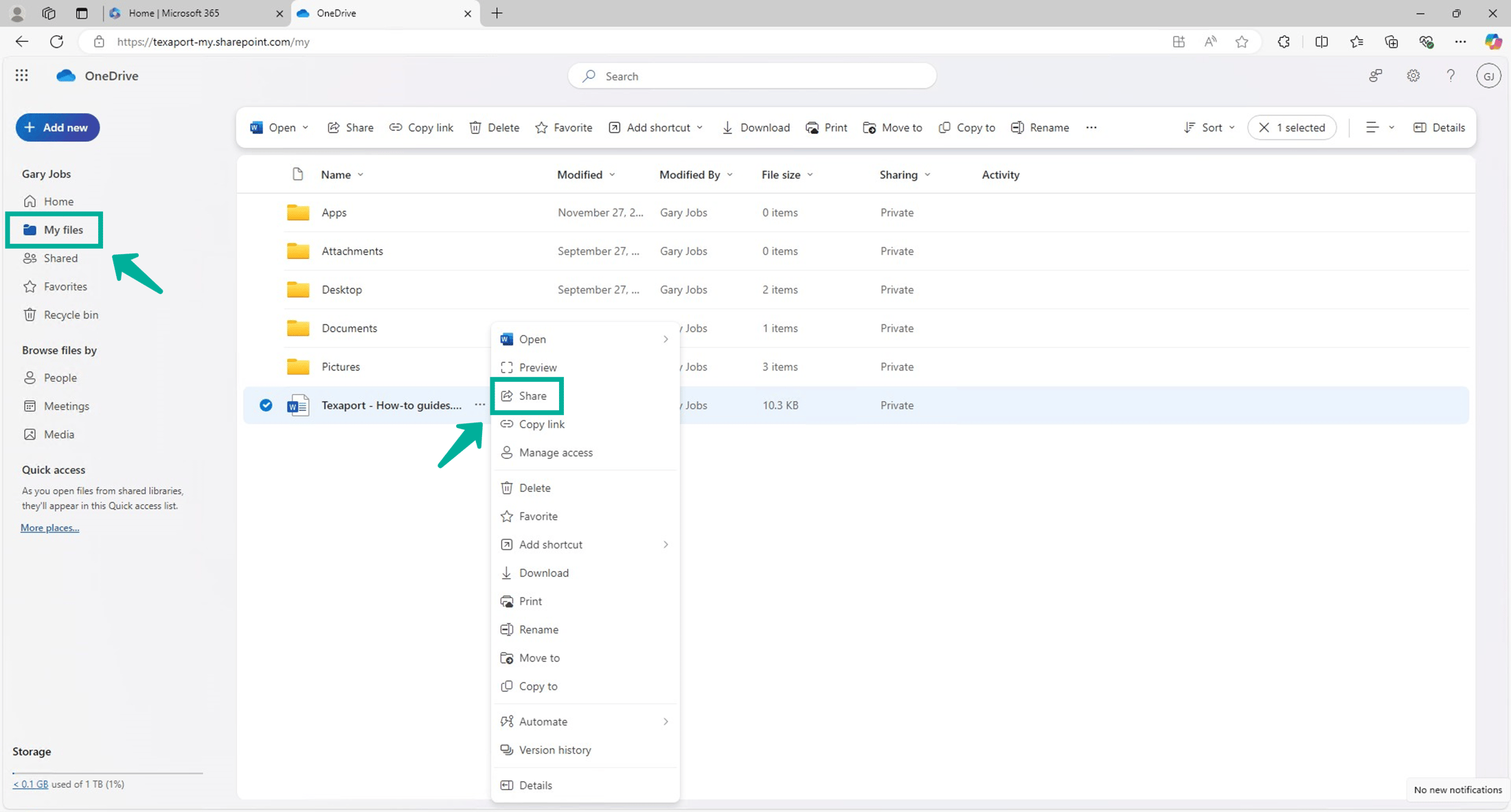 How to use OneDrive for secure file transfer | Texaport