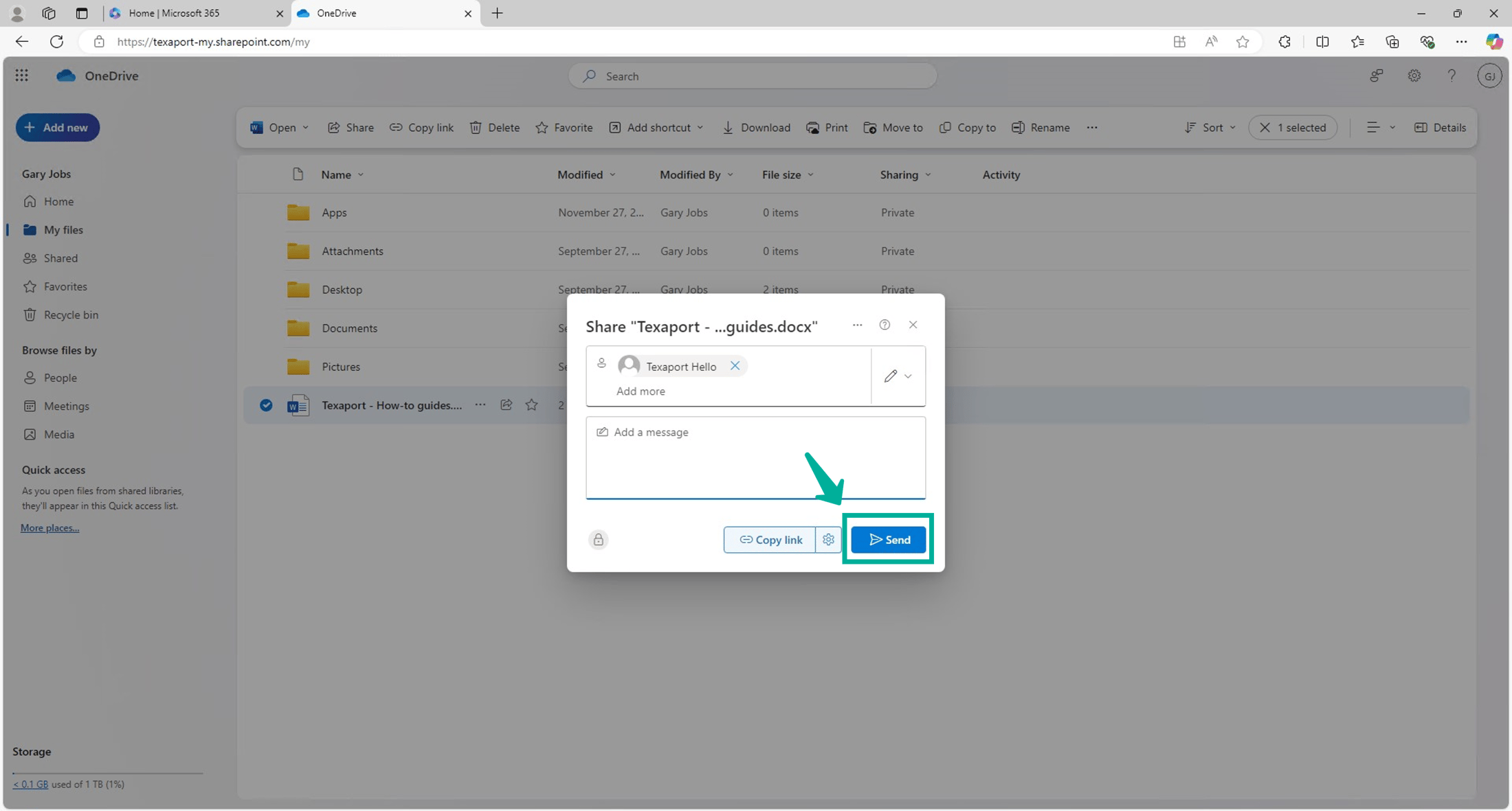 How to use OneDrive for secure file transfer | Texaport